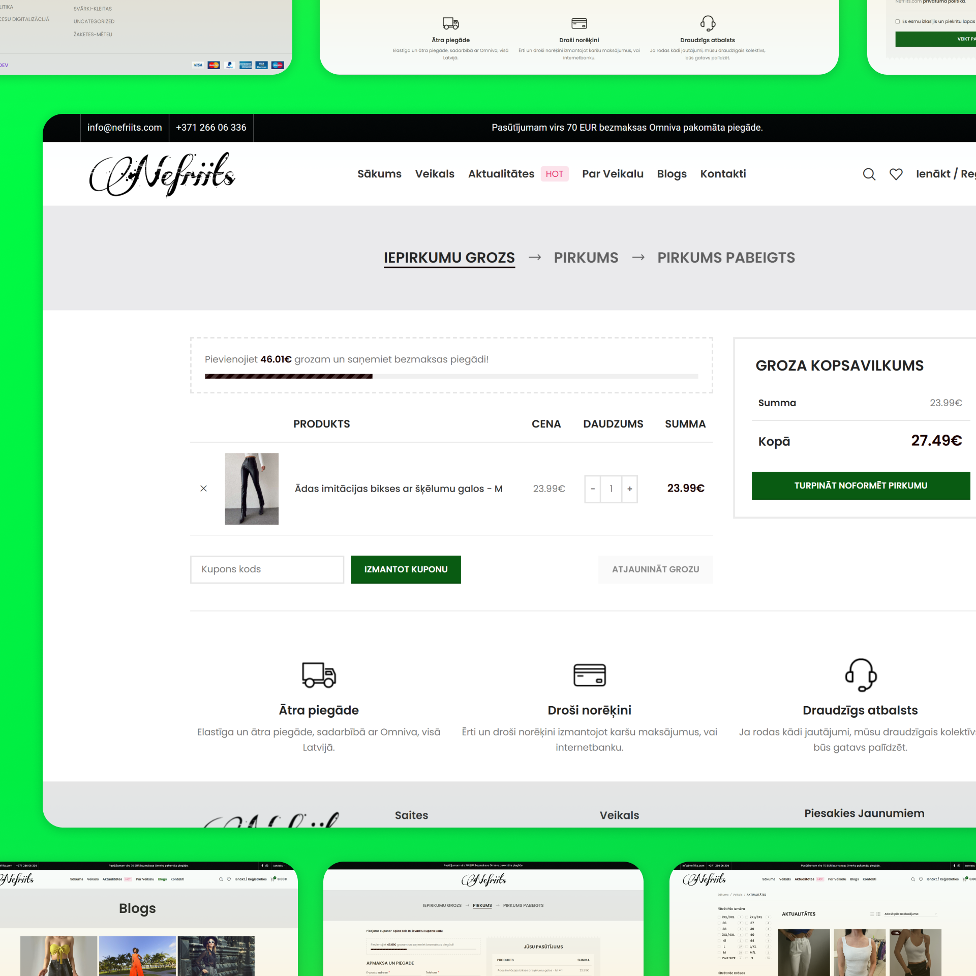 nefriits.com e-veikala izstrāde - Trinity DEV